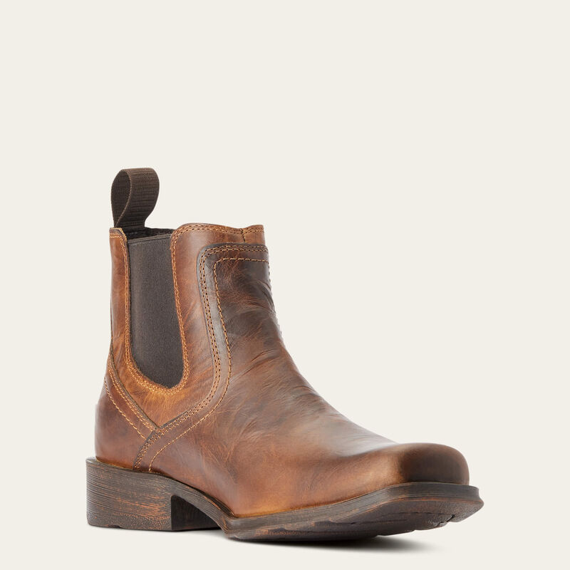 Botín Ariat Midtown Rambler Square Toe Chelsea Barn Brown Caballero ...
