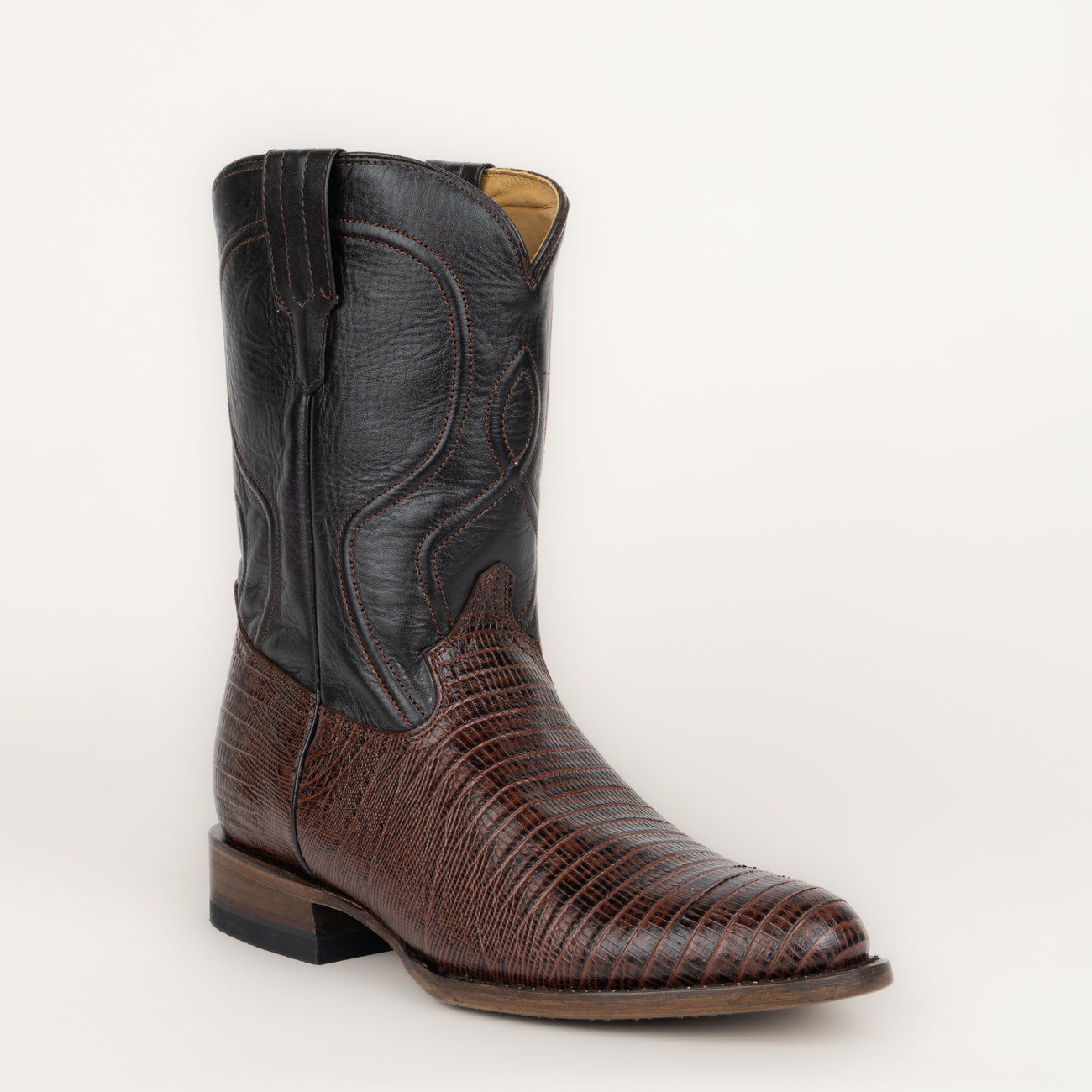 Bota Reyme Piel Grabada Lizard Café Caballero - Botas Chicho