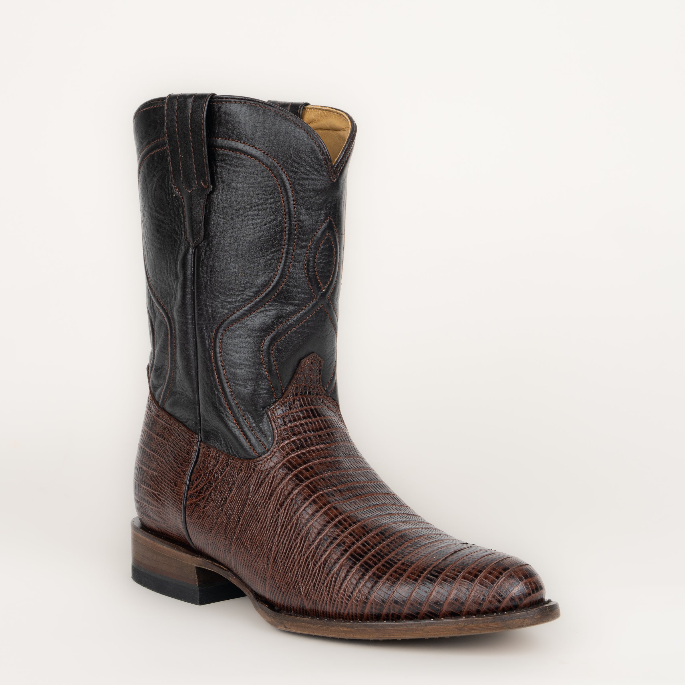 Bota Reyme Piel Grabada Lizard Café Caballero - Botas Chicho