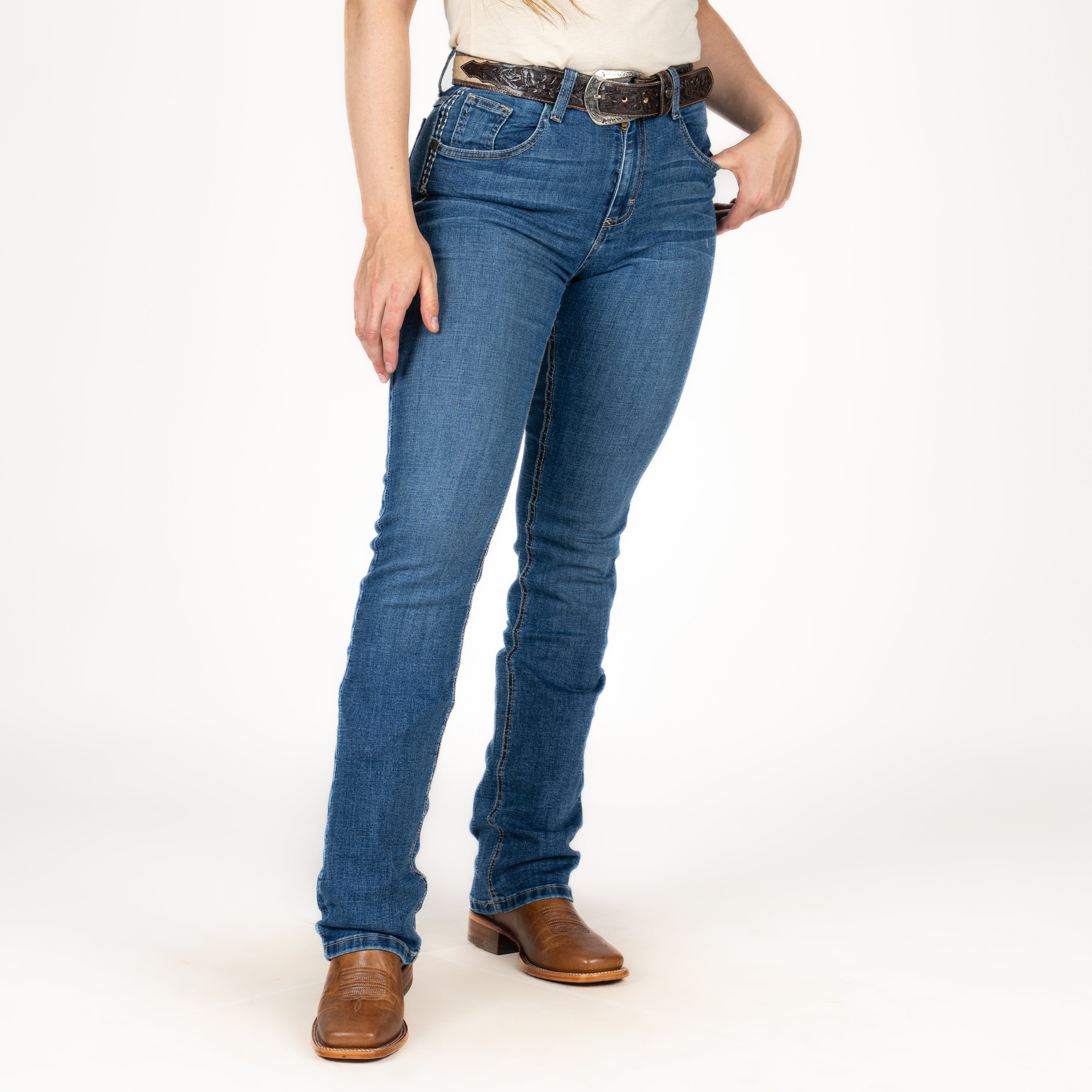 Jeans Wrangler Retro High Rise Dama - Botas Chicho