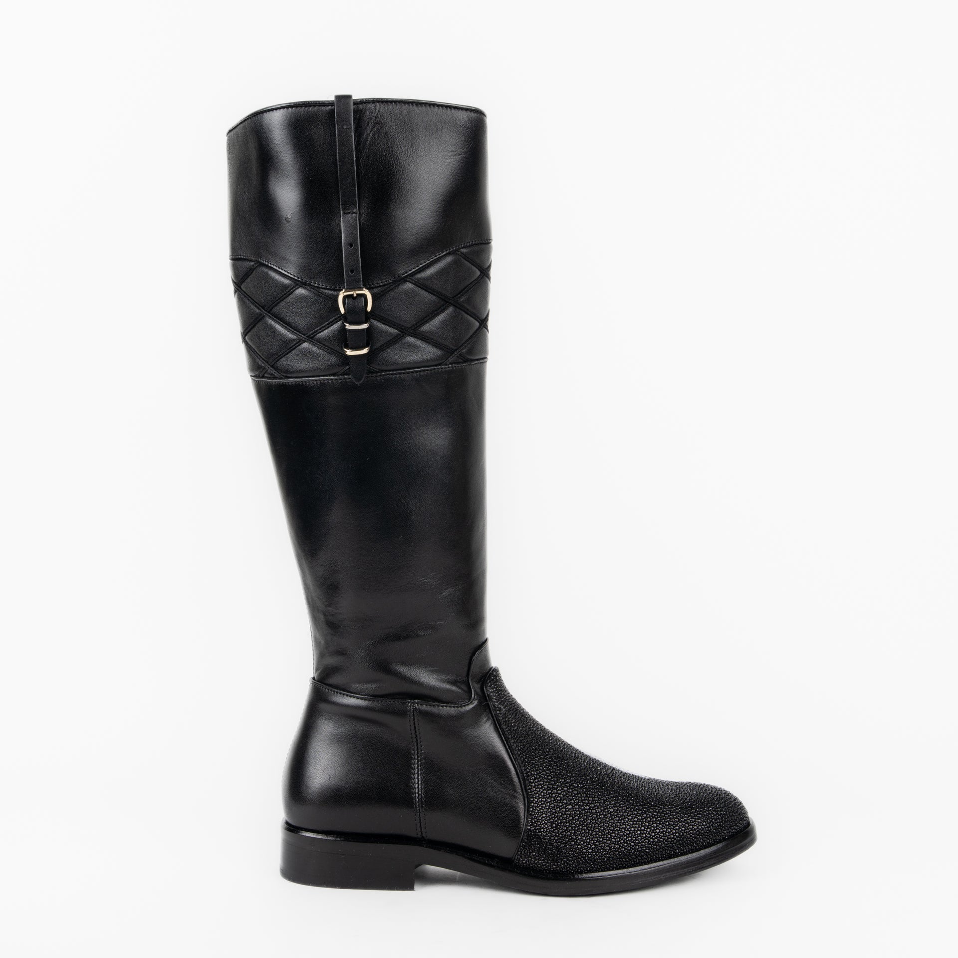 Bota Franco Cuadra Mantarraya Novillo Lanu Negro Dama - Botas Chicho