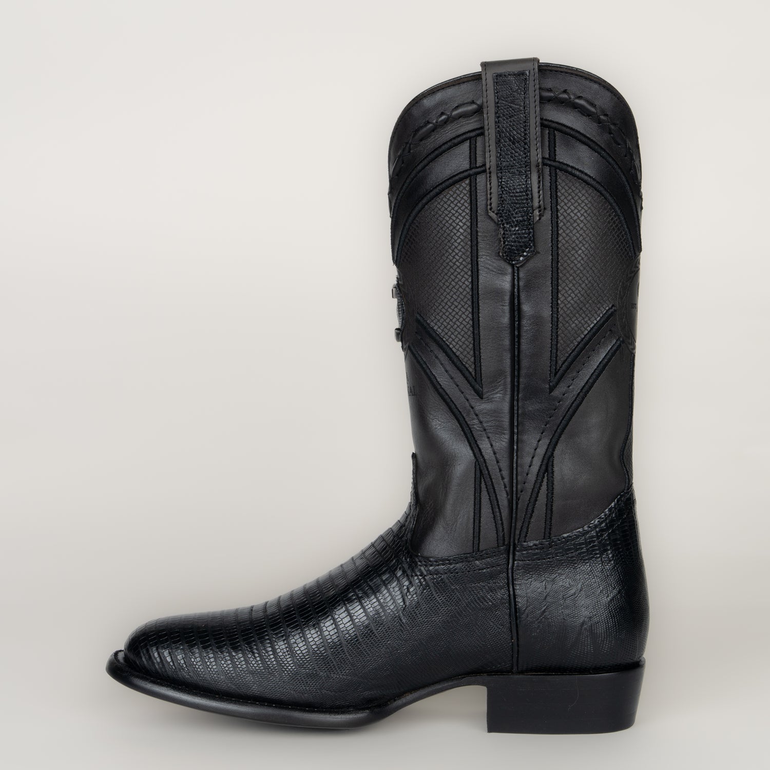 Bota Cuadra Lizard Teju Plunge Negro Caballero - Botas Chicho