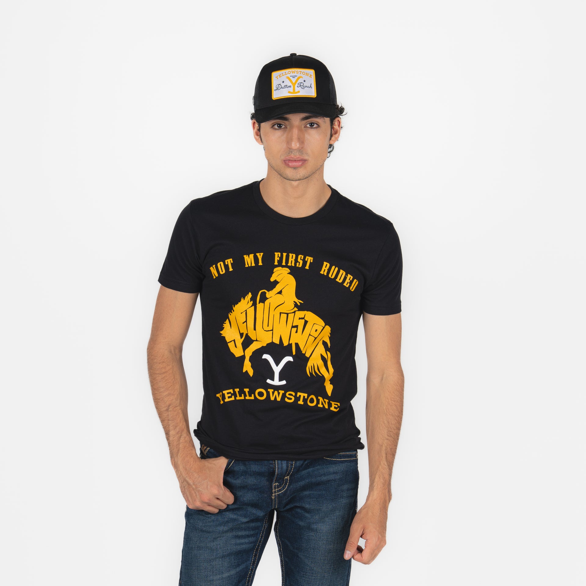 Playera Yellowstone Rodeo Black Caballero - Botas Chicho
