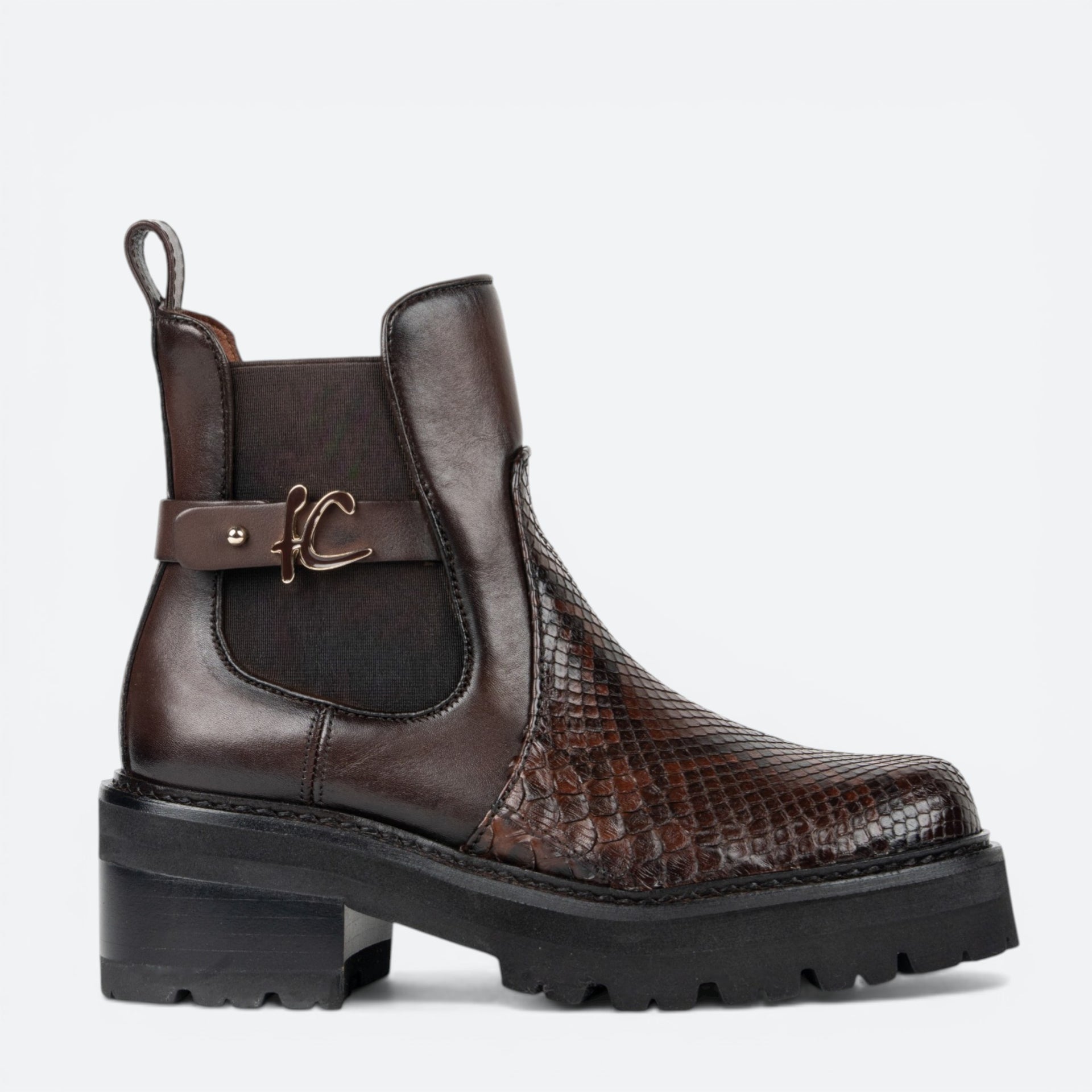 Bota Franco Cuadra Piton Riticulatus Ternera Inca Trufa Dama - Botas Chicho