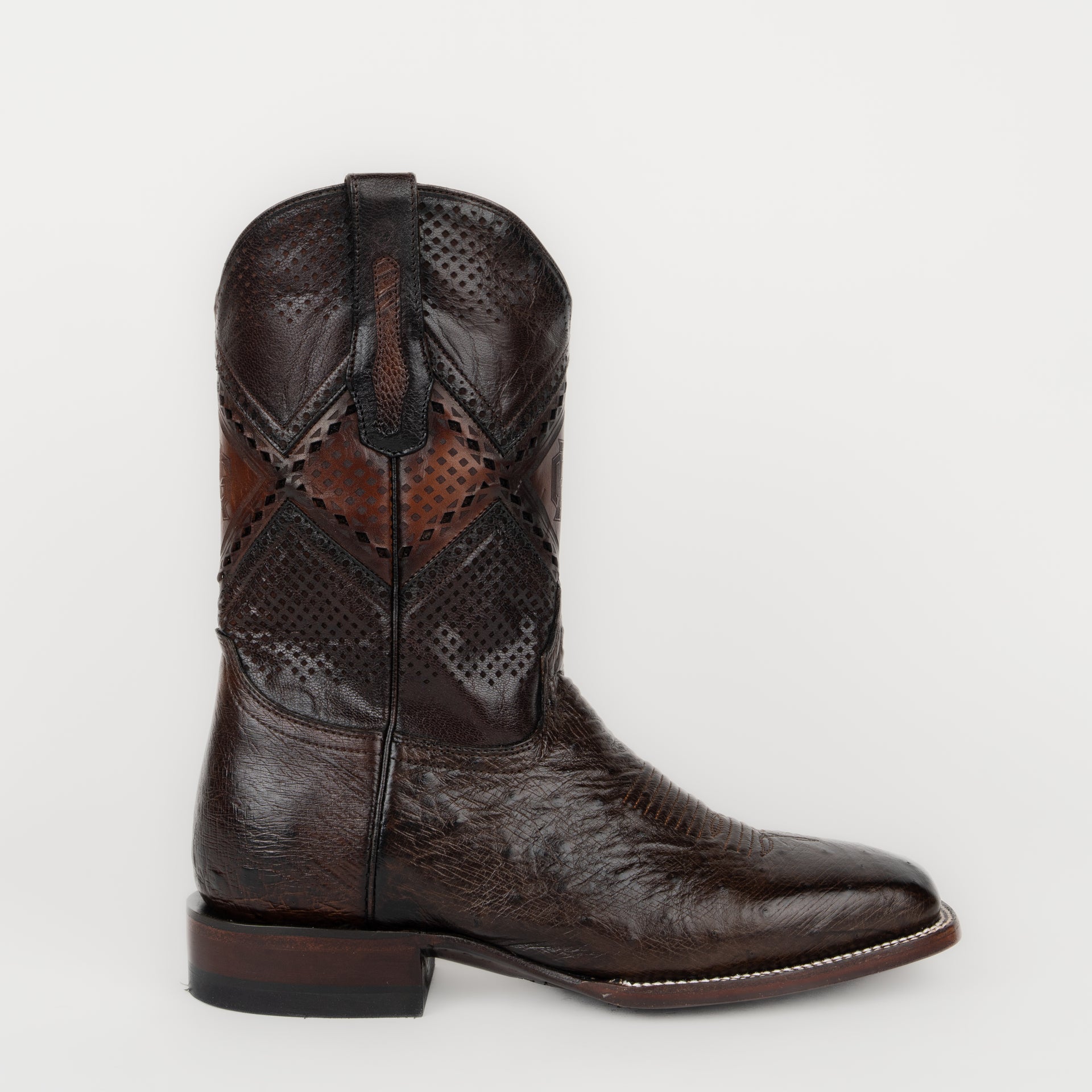 Bota Rio Grande Taos Panza De avestruz Café Caballero - Botas Chicho