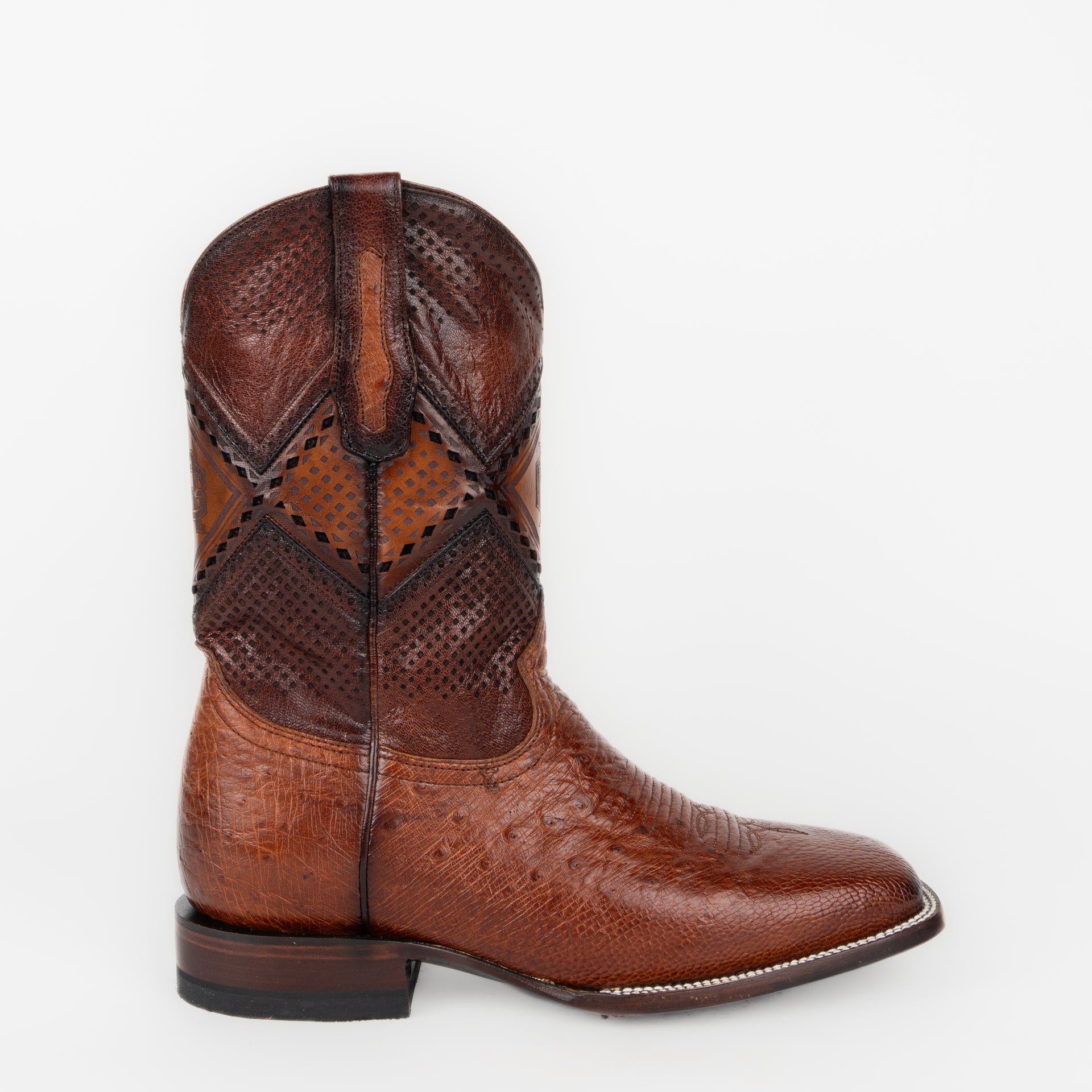 Bota Rio Grande Taos Panza De Avestruz Cognac Caballero - Botas Chicho